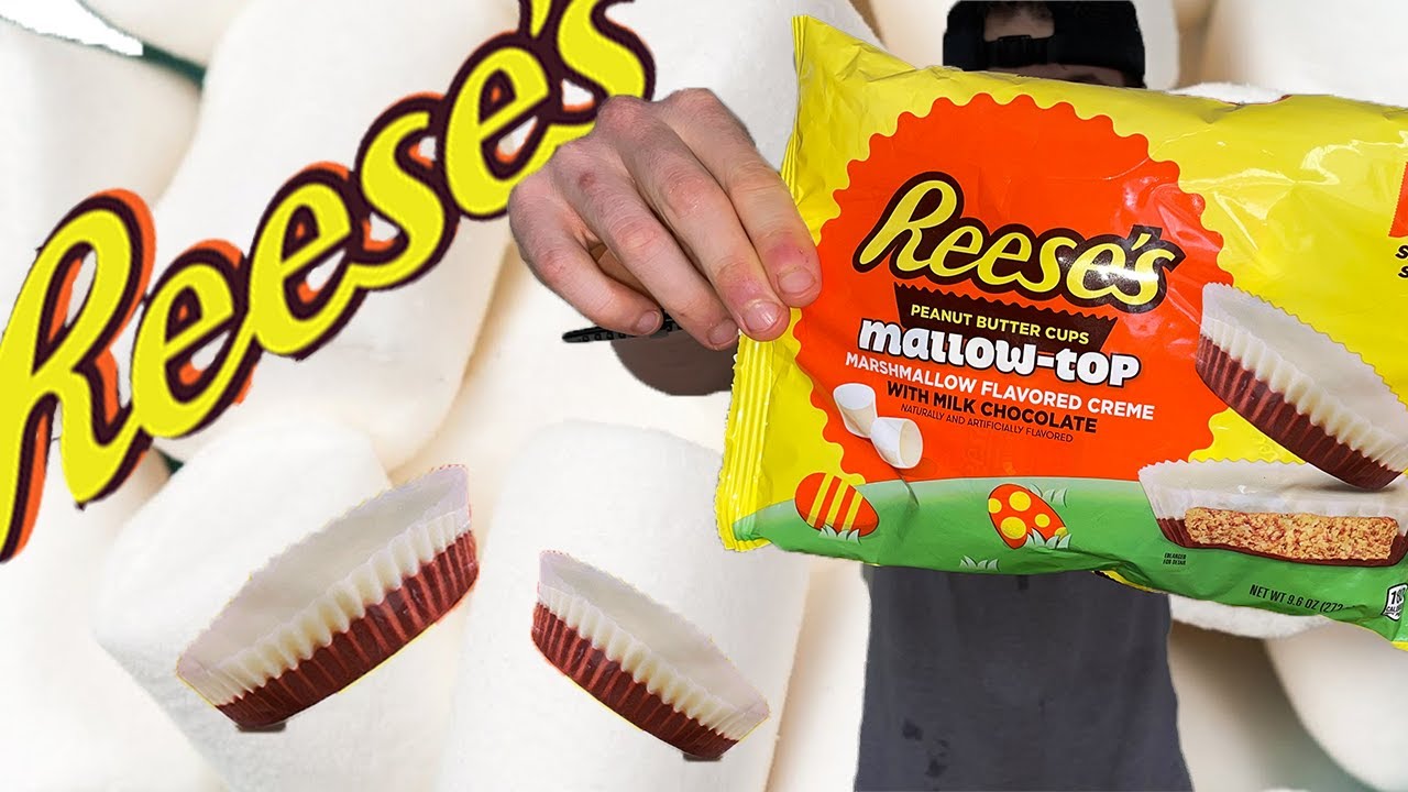 NEW FROM REESES! MARSHMALLOW FLAVORED MALLOW-TOP REESES CUP! TASTE ...