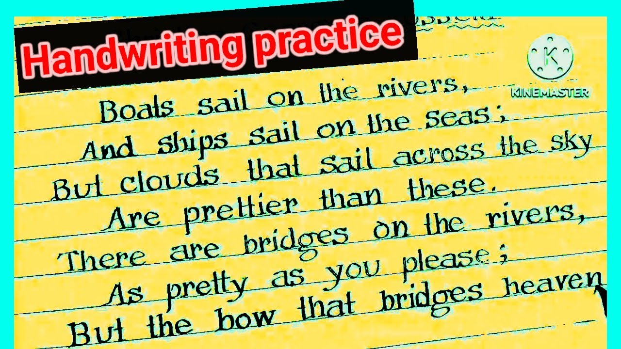 Beautiful handwriting English writing practice for students. - YouTube