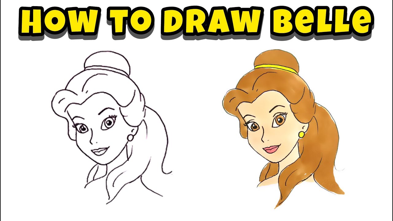 How to Draw Belle from Beauty and the Beast – Create Disney Princess ...