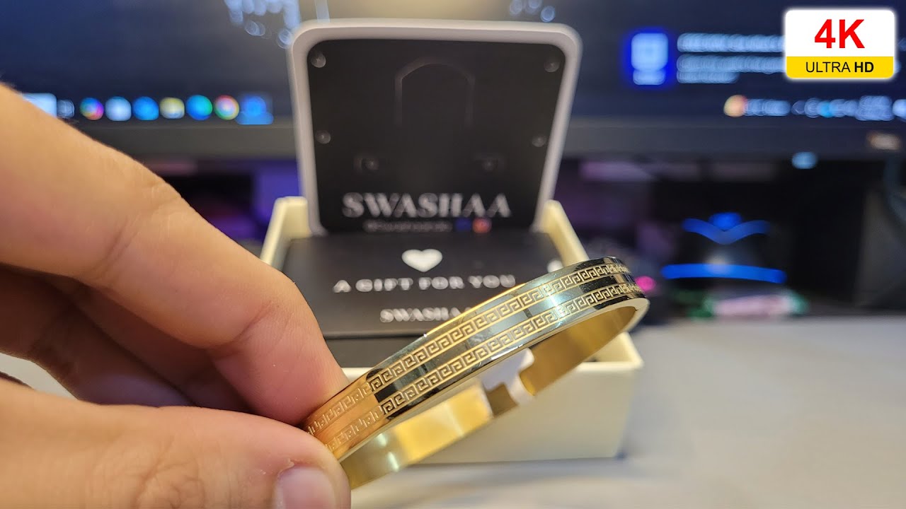 SWASHAA Miliano Men's Kada 18K Gold Plated | Unboxing | 4K - YouTube