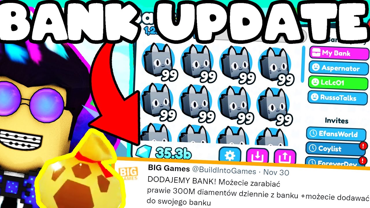WSZYSTKIE LEAKI NOWEGO UPDATE "BANK" W PET SIMULATOR X! WSZYSTKO CO ...