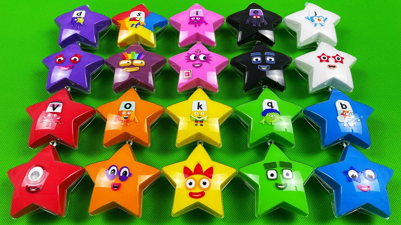 Numberblocks and Alphablocks - Looking Clay With Star Coloring, ASMR ...