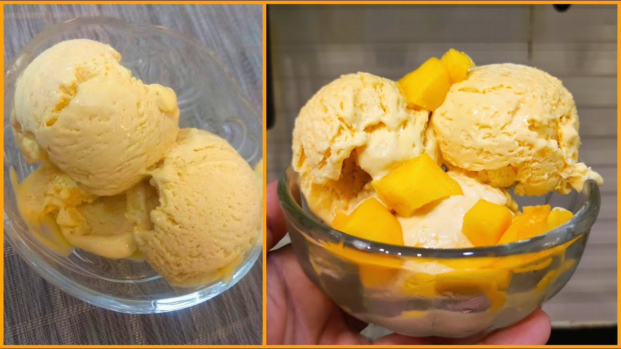 Super Soft & Creamy Mango ice-cream ｜Only 3 ingredient Mango Ice cream ...