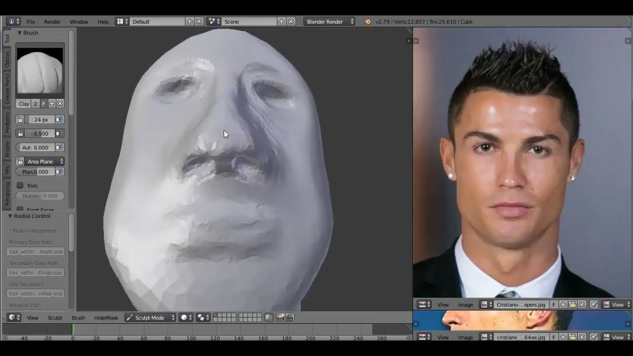 CHRISTIANO RONALDO SCULPTING IN BLENDER #3746 I nade $9781 with this ...