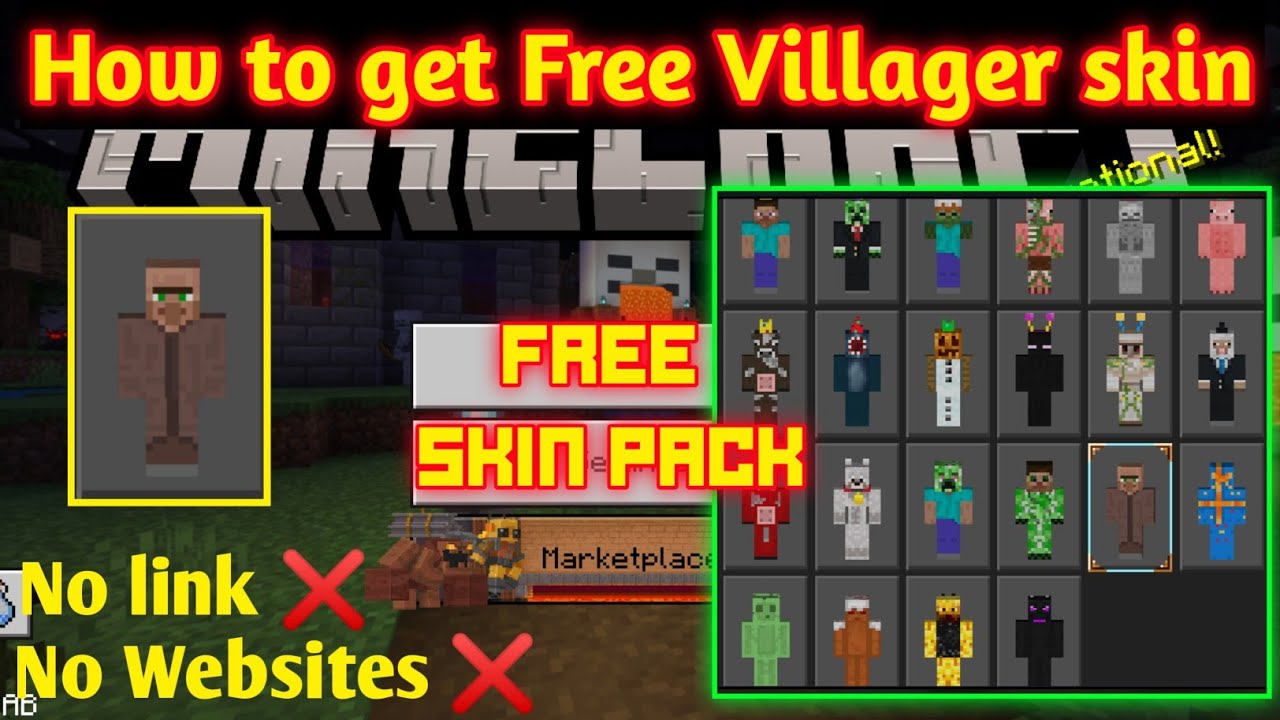 minecraft me villager ki skin kaise le | how to get Free villager skin ...