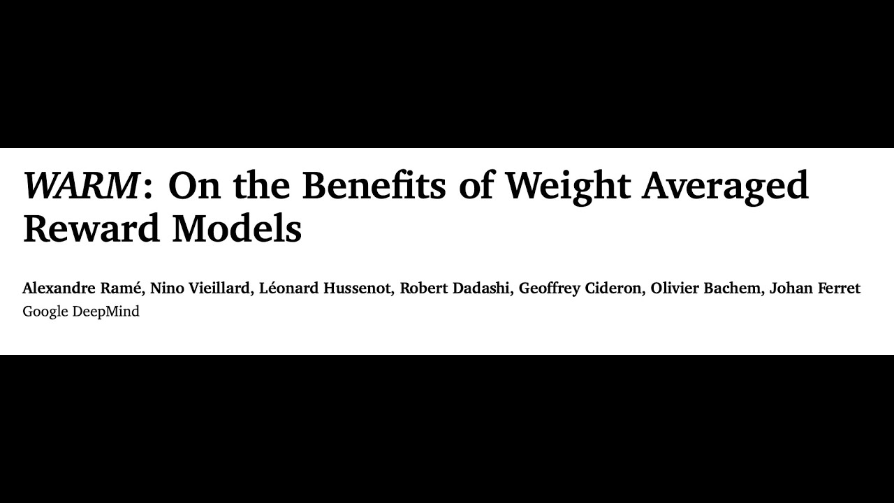 WARM: On the Benefits of Weight Averaged Reward Models - YouTube
