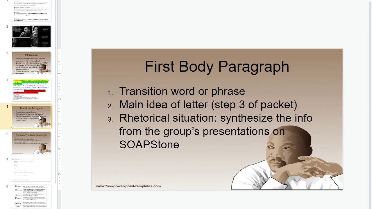 MLK Essay Intro & First Body Paragraph - YouTube