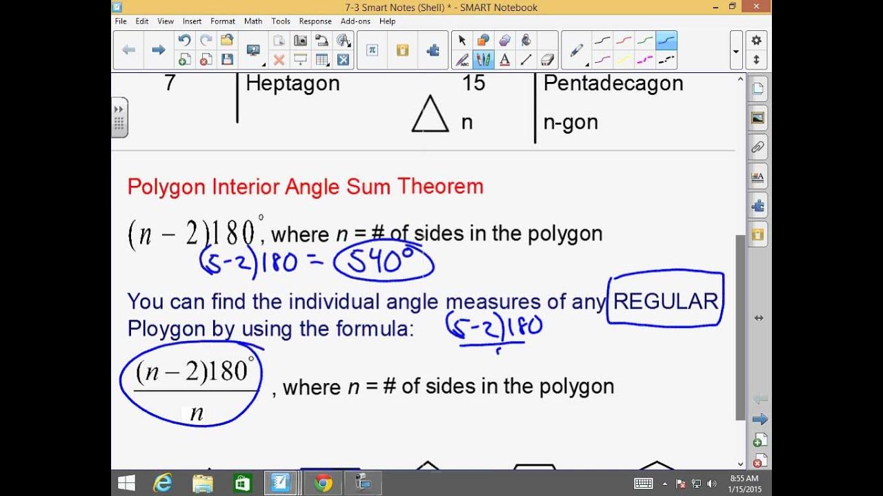 Honors Geometry: 7-3: Formulas Involving Polygons - YouTube