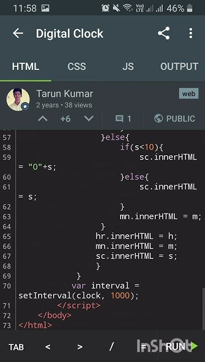 Digital Clock | HTML | CSS | #shorts #codingwithtp - YouTube