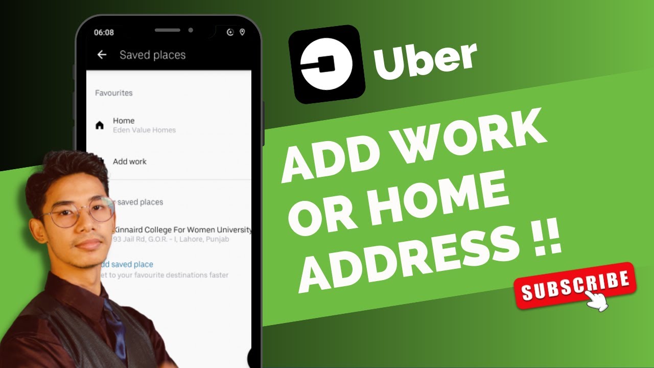 Add Work and Home Address in Uber App ! - YouTube