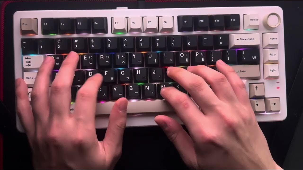 큐센 Q75 PBT 크림치즈축 타건 - YouTube