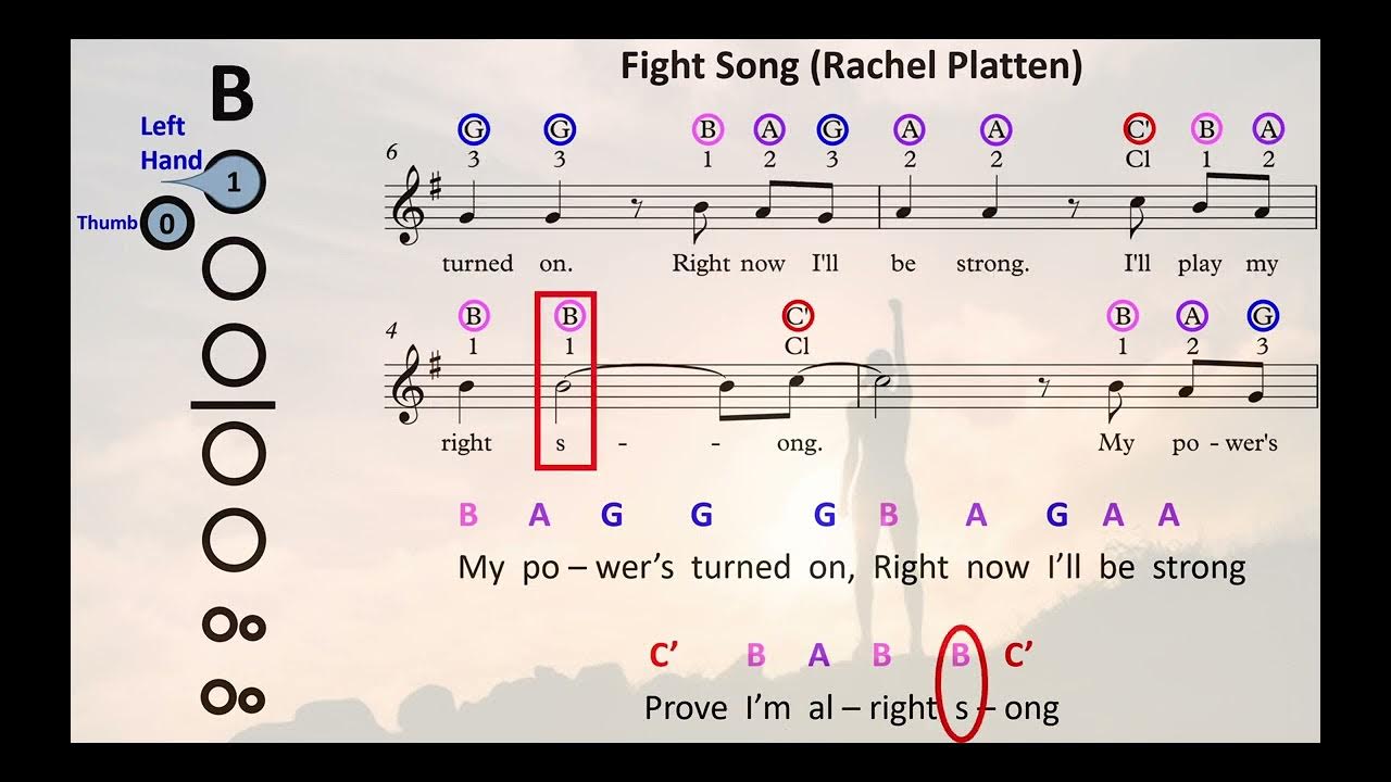 "Fight Song" (Chorus) by Rachel Platten - Recorder G A B C' D' - YouTube