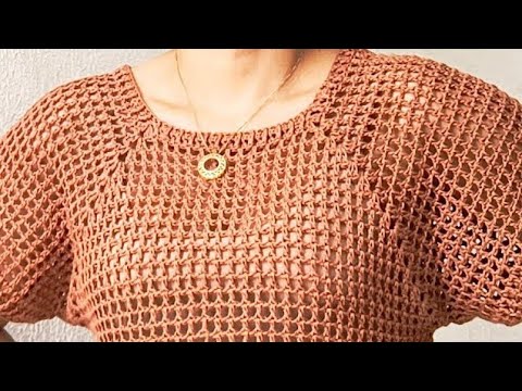 Blusa de crochê em top dowm