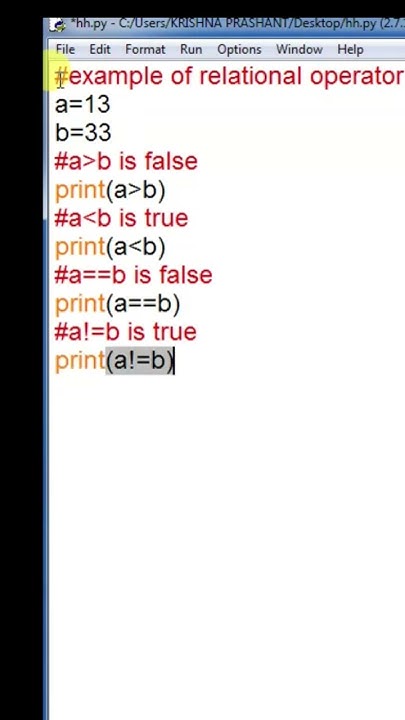 how to use relational operators in python 😱 #shorts #viral # ...