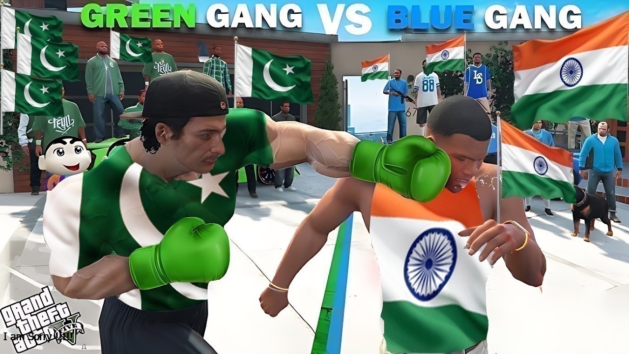 Franklin Blue Gang Vs Shinchan Green Gang Buried Car Challenge In GTA 5 ...