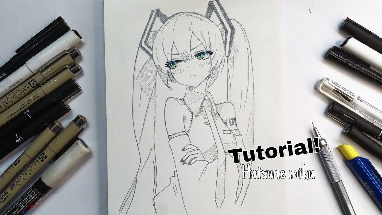 How to draw Hatsune miku | Easy hatsune miku drawing step by step ...