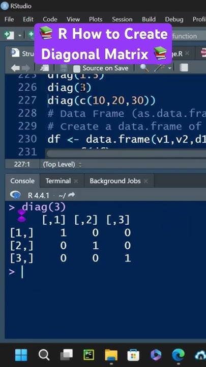 📚 R How to Create Diagonal Matrix 📚 - YouTube