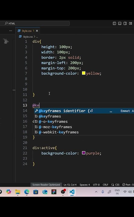 How To Add Animation In Html Css How To Make Animation In Html Css Shorts Coding