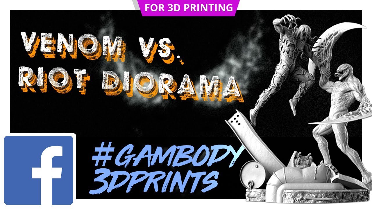 Venom vs Riot Diorama 3D Printing Model Kit | Presentation by Gambody ...