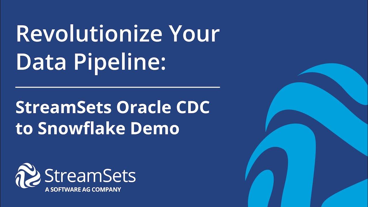 StreamSets Oracle CDC to Snowflake - Demo - YouTube