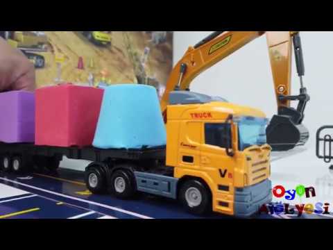 Kinetic Sand - Kinetik Kum - Kepçe Kamyon -İş Makinaları, #Kineticsand #Çizgifilm