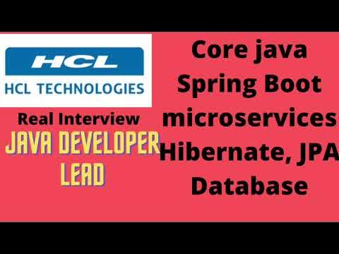 HCL java developer lead interview questions and answers|| HCL interview ...