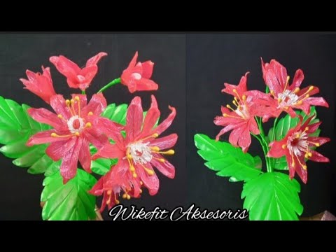 DIY/how to make decorative flowers from plastic - YouTube