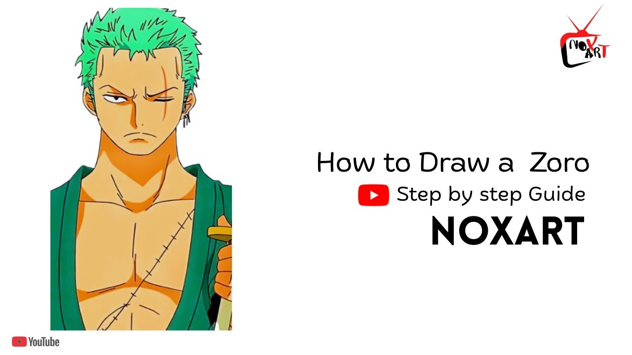 How to draw Zoro [ One Piece ] || Zoro half face step by step || easy ...