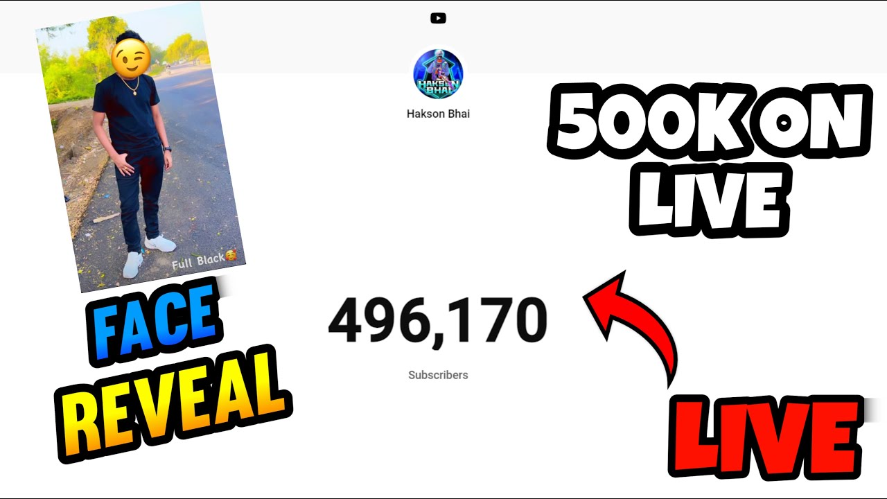 FACE REVEAL ON LIVE 😨 500K SPECIAL LIVE OF HAKSON BHAI #haksonprogaming ...