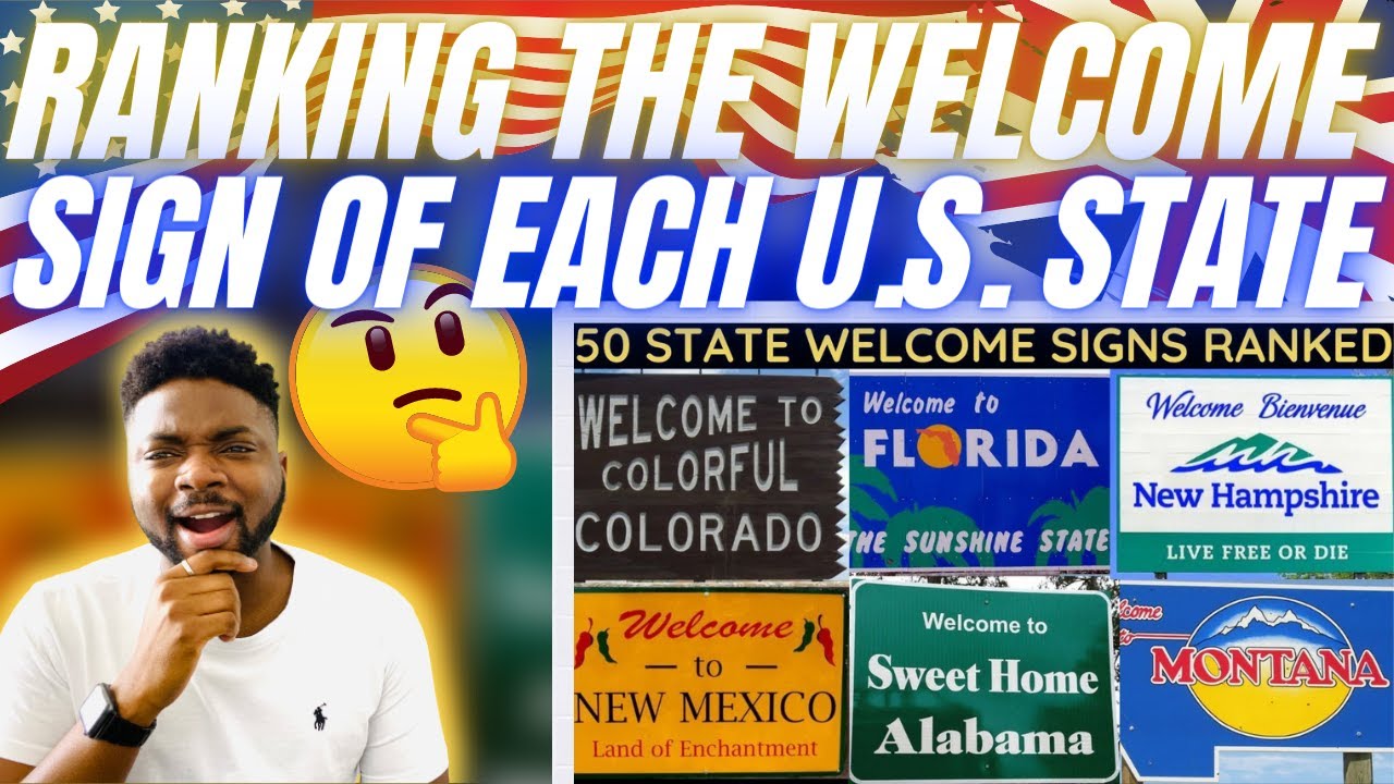 🇬🇧BRIT Reacts To RANKING THE 50 US STATE WELCOME SIGNS! - YouTube