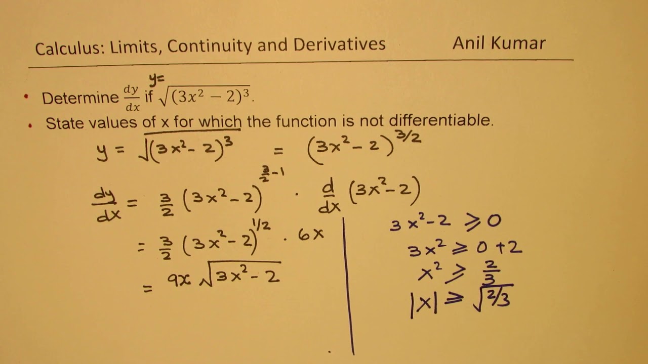 Find Derivative 3x 2 2 3 State Points Where It Is Not