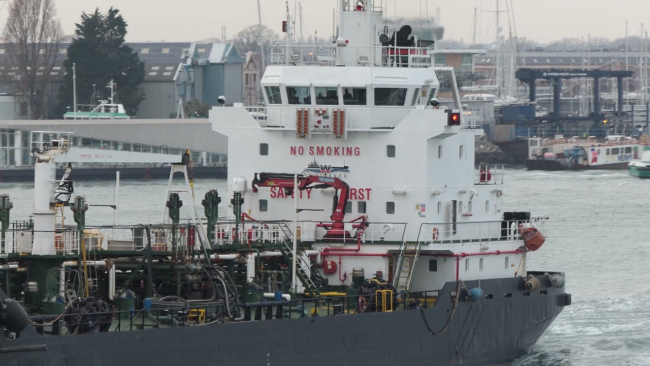 Whitaker Tankers - Whitchampion departing Portsmouth Harbour. - YouTube