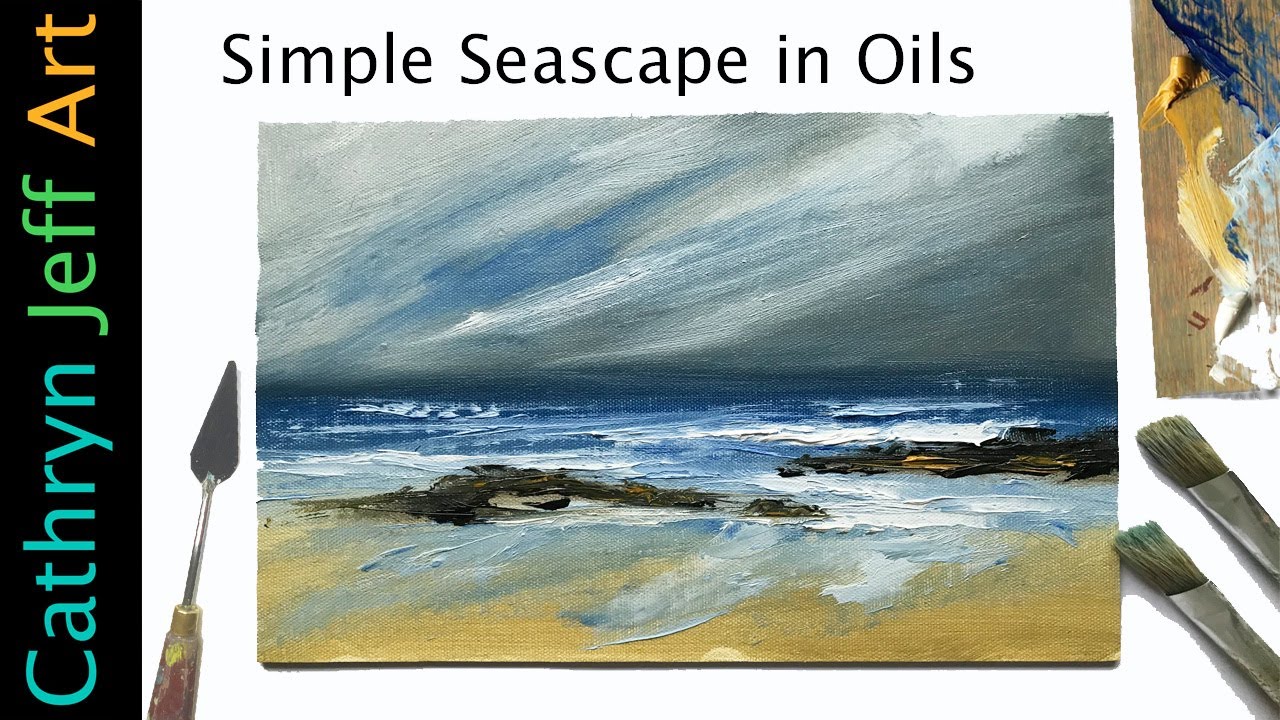 Simple Seascape in Oils - YouTube