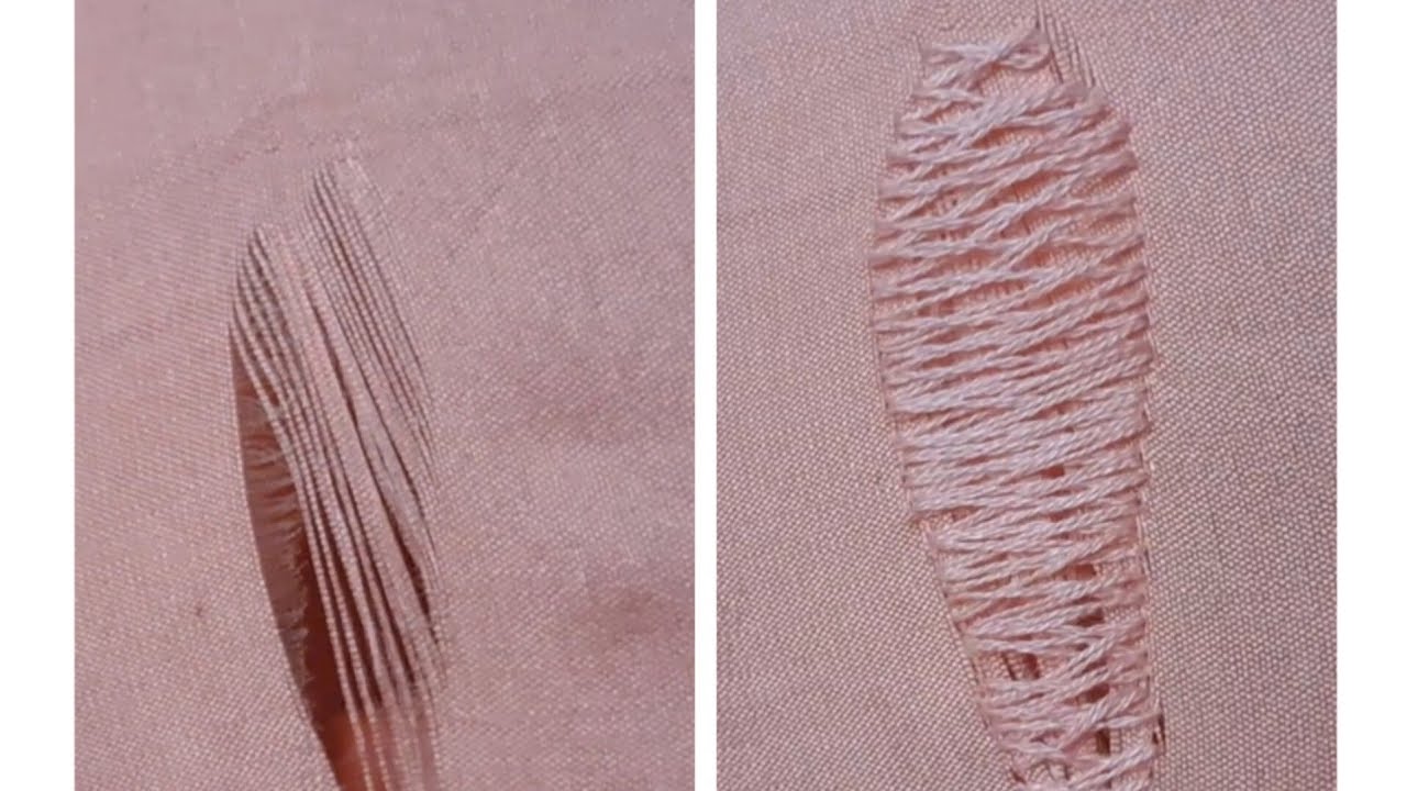 How to mending torn silk saree by embroidery/Silk cloth mending by ...