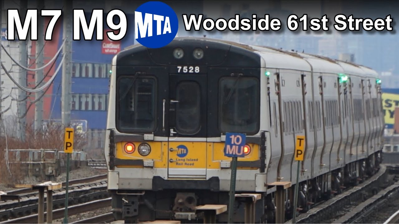 NYC MTA LIRR M7 M9 Train Action At Woodside 61st Street - YouTube