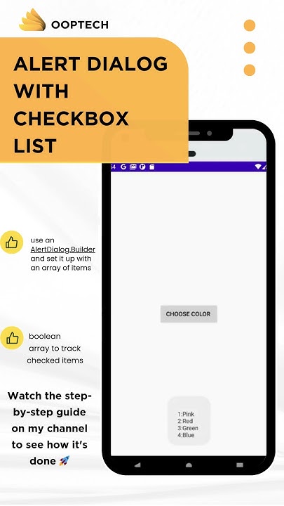 how To create an alert dialog with a checkbox list in Android #tutorial #tech#android#alert ...