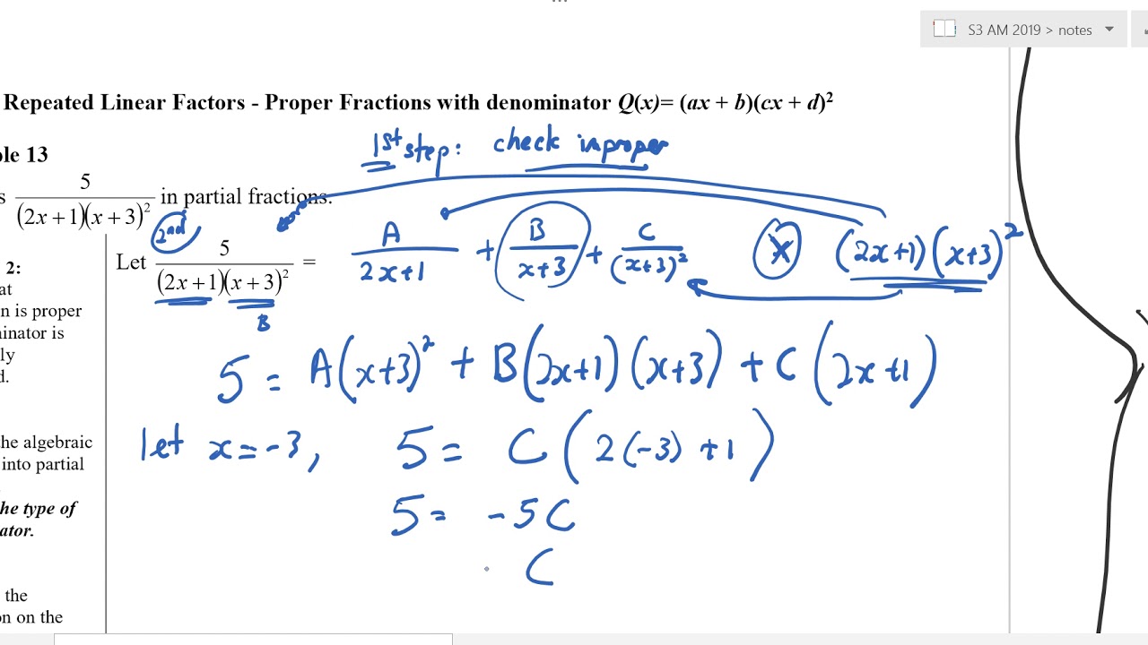 partial fraction example 13 - YouTube