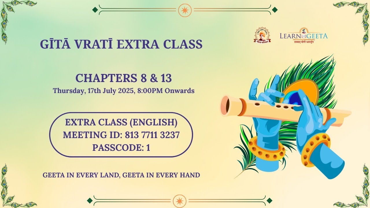 Gita Vrati Extra Class - 8/13th Chapter (English) 17.04.25 - YouTube