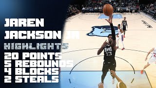 Jaren Jackson Jr. Highlights vs. Detroit Pistons | 20 points, 5 ...