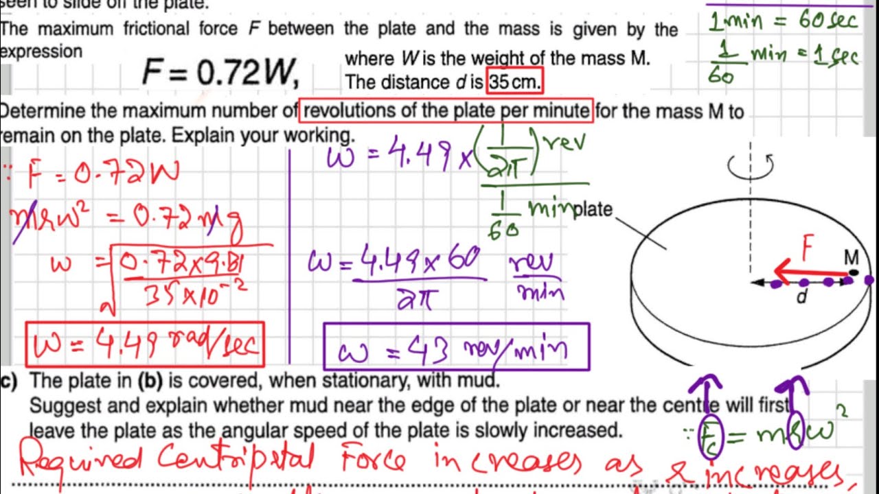 A2 Physics Circular Motion | Past Papers Lecture 04 | 9702/04/M/J/08 Q1 ...