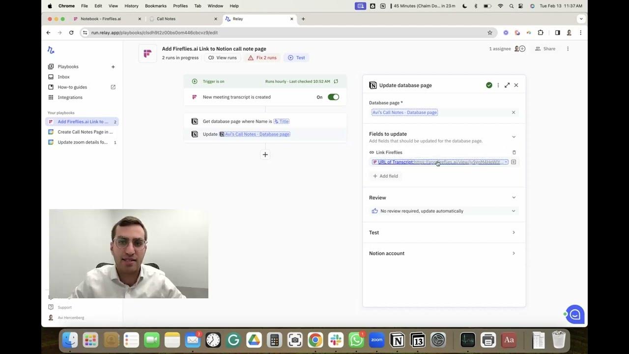Automate Fireflies Call Recordings Integration with Notion using Relay.App - YouTube