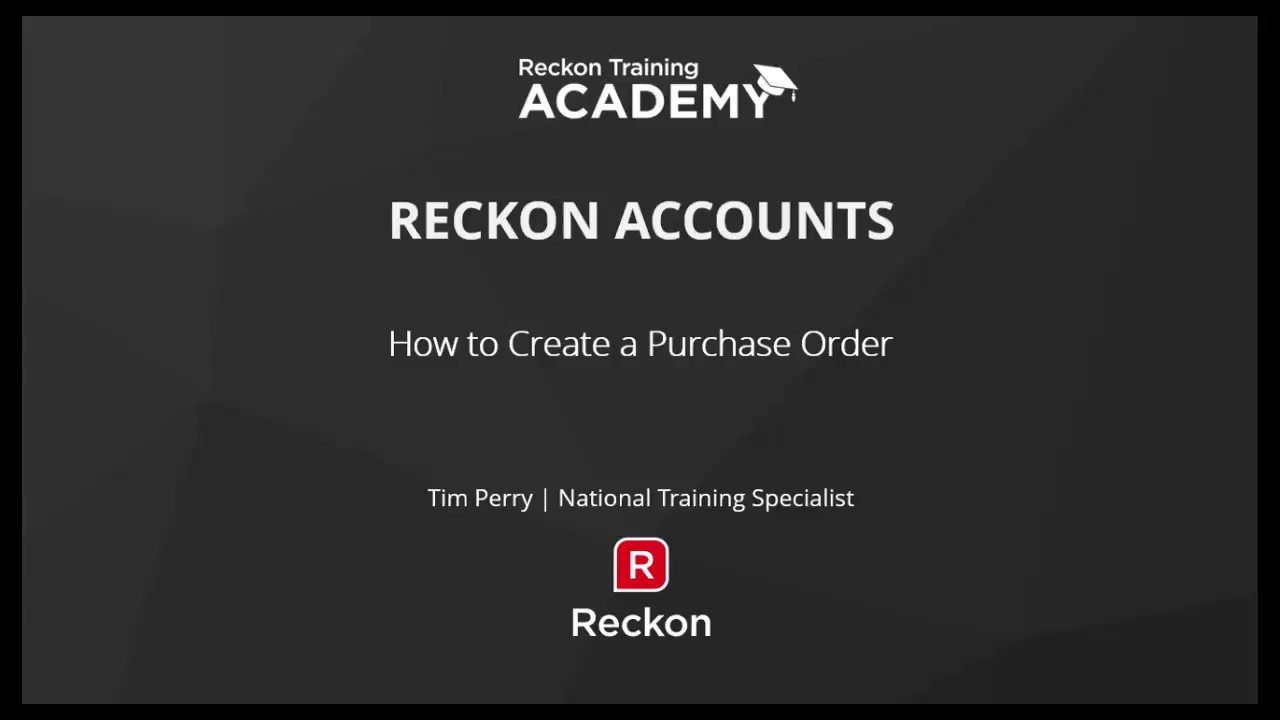 Reckon Accounts - How do I create a Purchase Order? - YouTube