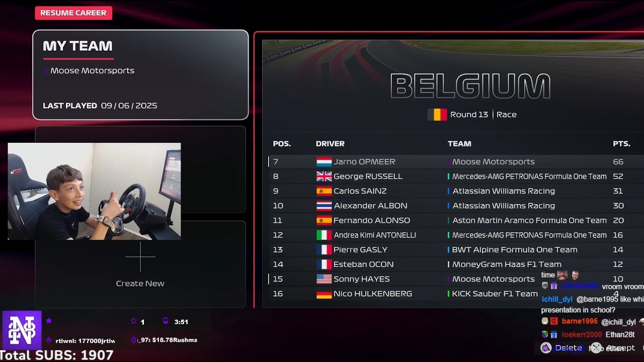 MY SON RACES!! 1 STOP STRAT OP! | SEASON 1 RACE 13 SPA BELGIUM GP ...