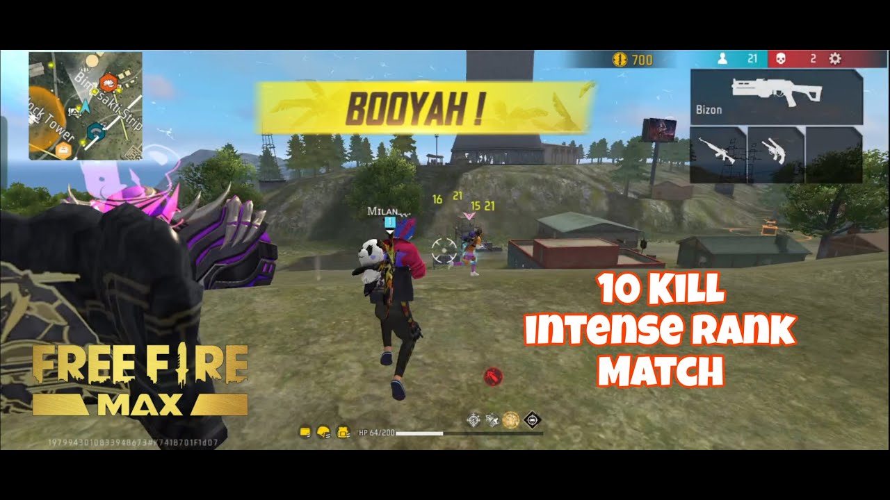 Free fire rank push Gameplay Intense Rank Match - YouTube