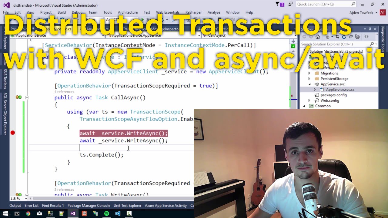 Distributed Transactions With Wcf And Asyncawait Problem Windows