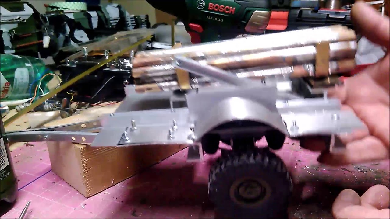 WPL B36 rocket launcher trailer DIY Caution video is filmed in ...