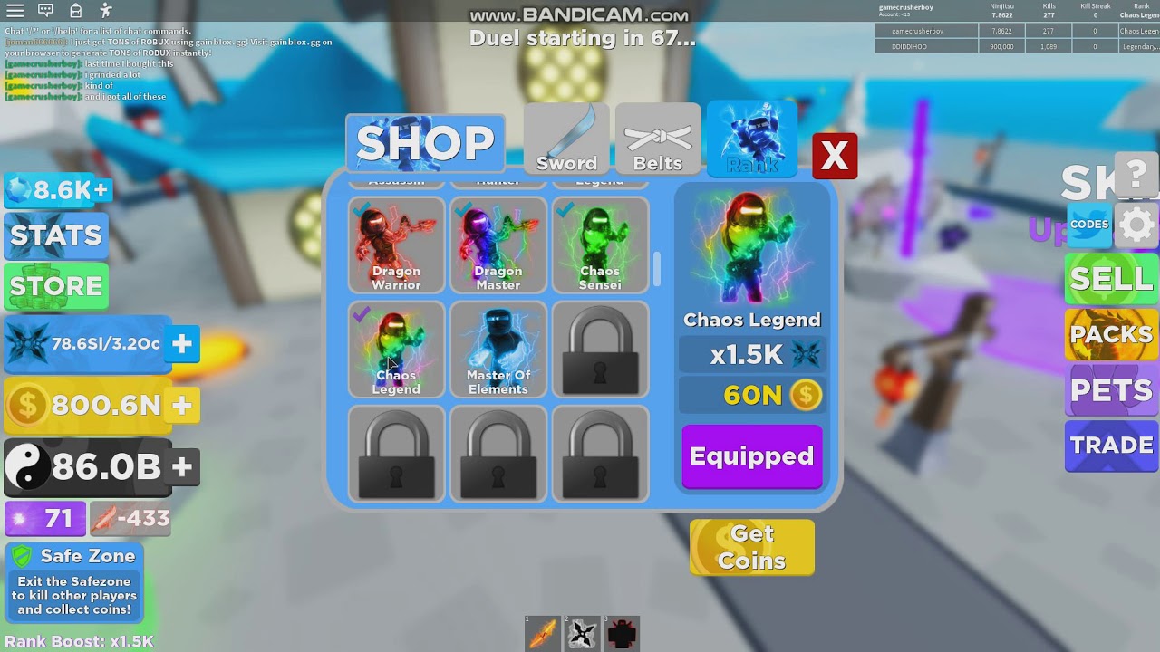 Buying Master Of Elements rank in Ninja Legends - YouTube