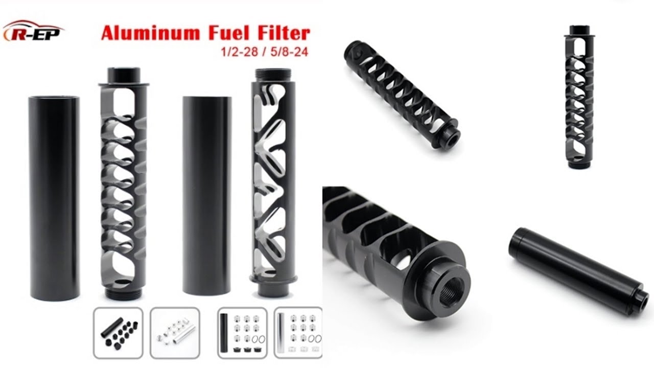 Car Fuel Filter 1/2-28 5/8-24 Aluminum Solvent Trap 6inch 10inch for ...