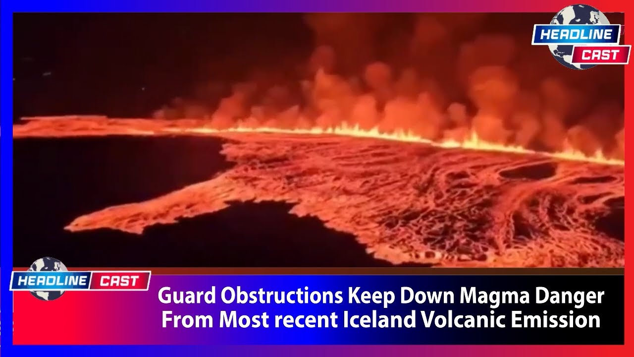 Aerial footage shows Icelandic volcano erupting - YouTube