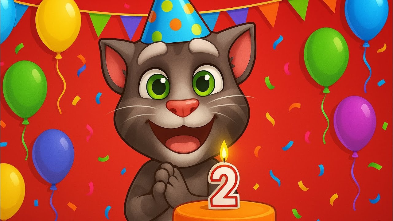 Talking Tom Birthday Party Celebration 🎂🎈 - YouTube
